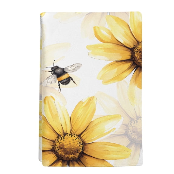 1 Pack Yellow Daisy Kitchen Towels Bee Pastoral Flower Watercolor Plant ...
