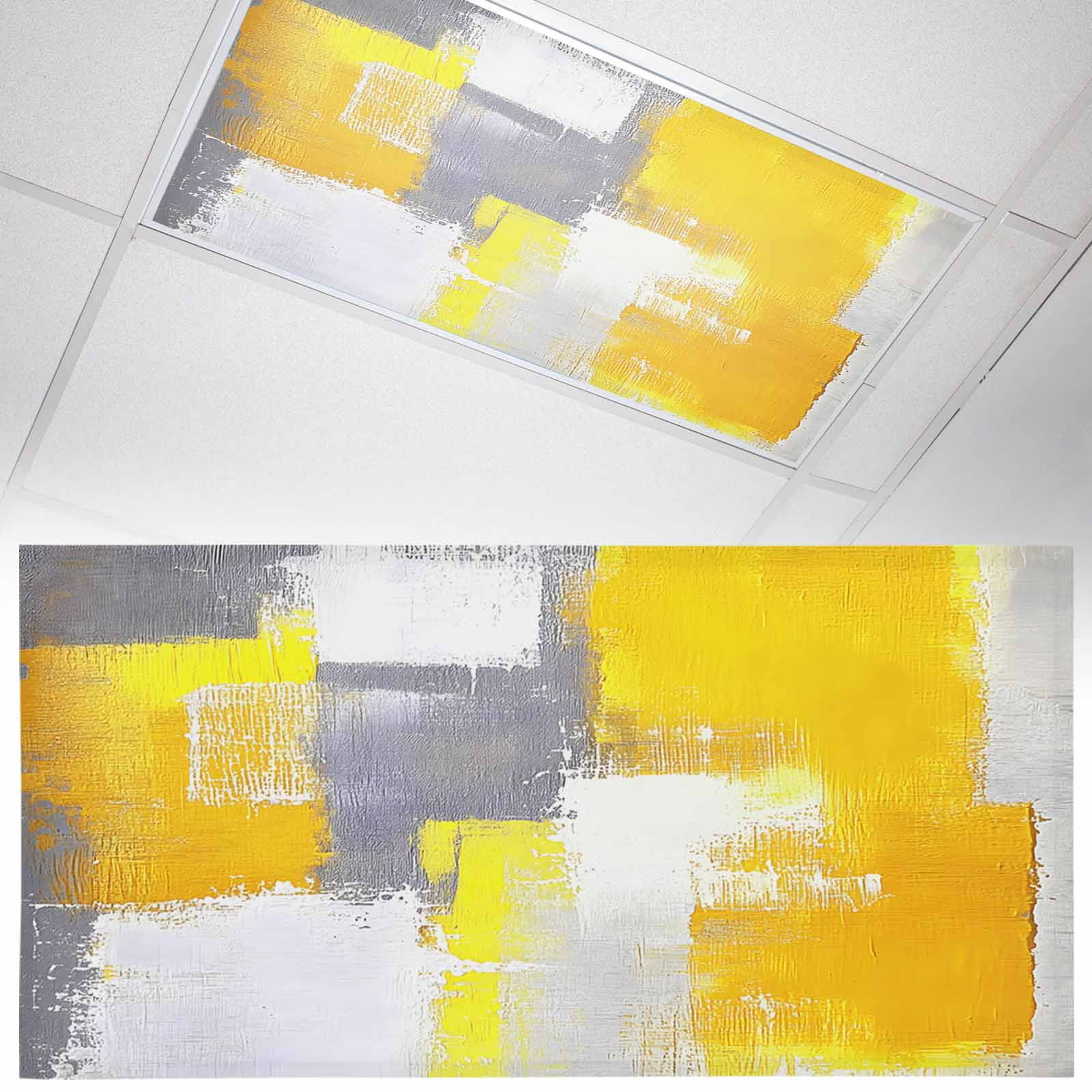 1 Pack Yellow Gray Fluorescent Light Covers for Ceiling Lights ...