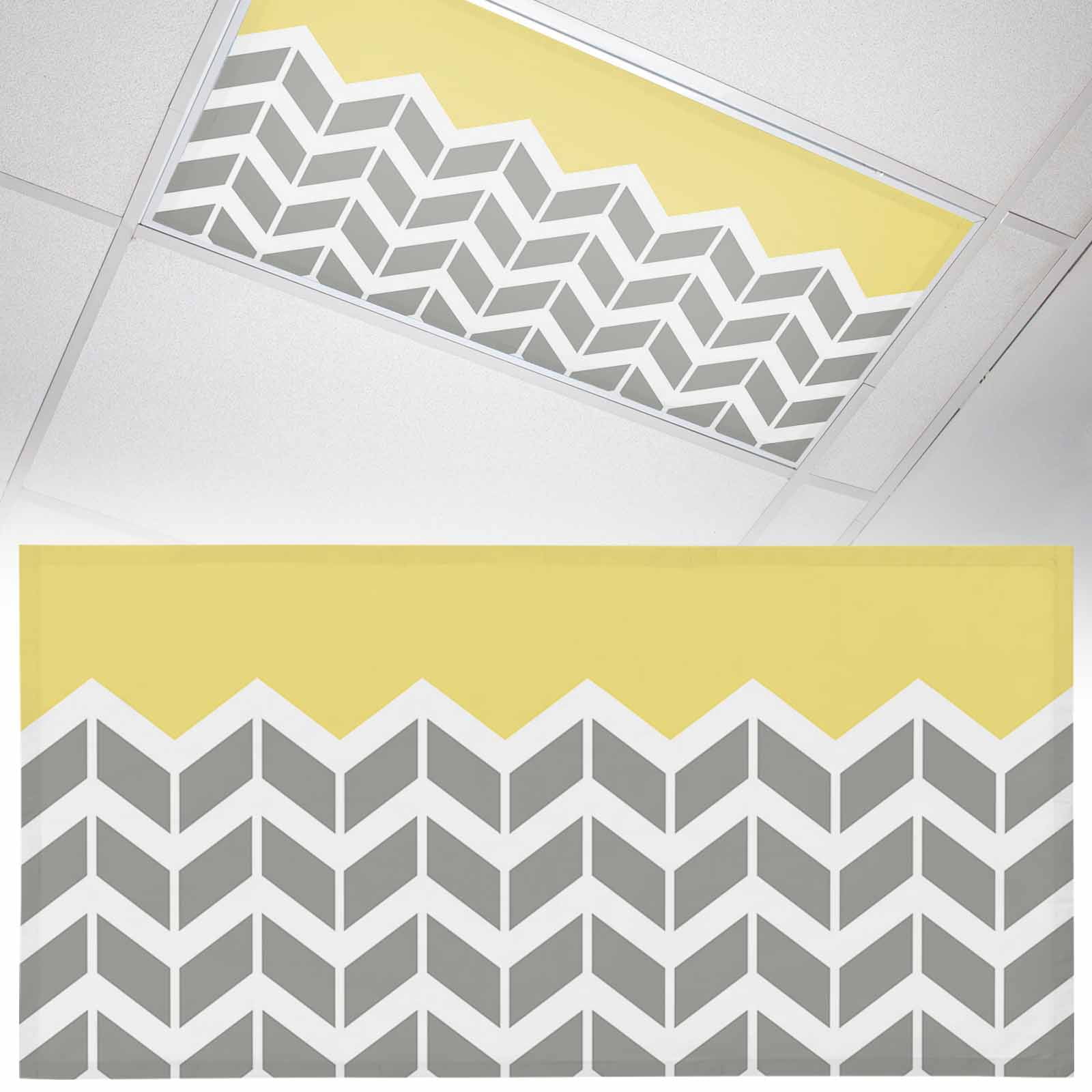 1 Pack Yellow Grey Fluorescent Light Covers for Ceiling Lights ...