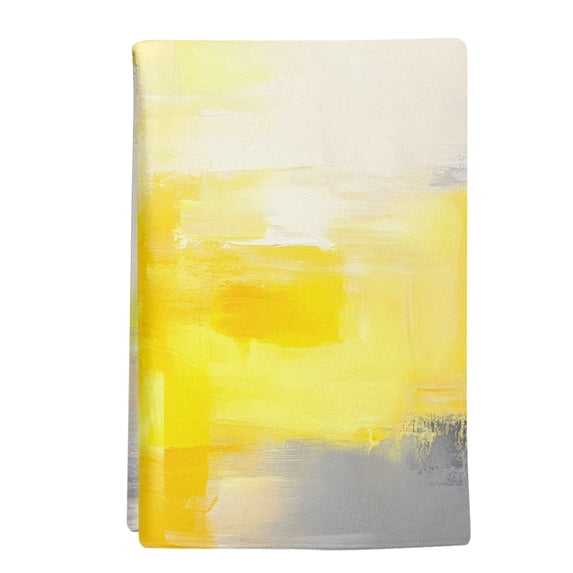 1 Pack Yellow Grey Kitchen Towels Abstract Art Mottled Oil Painted ...