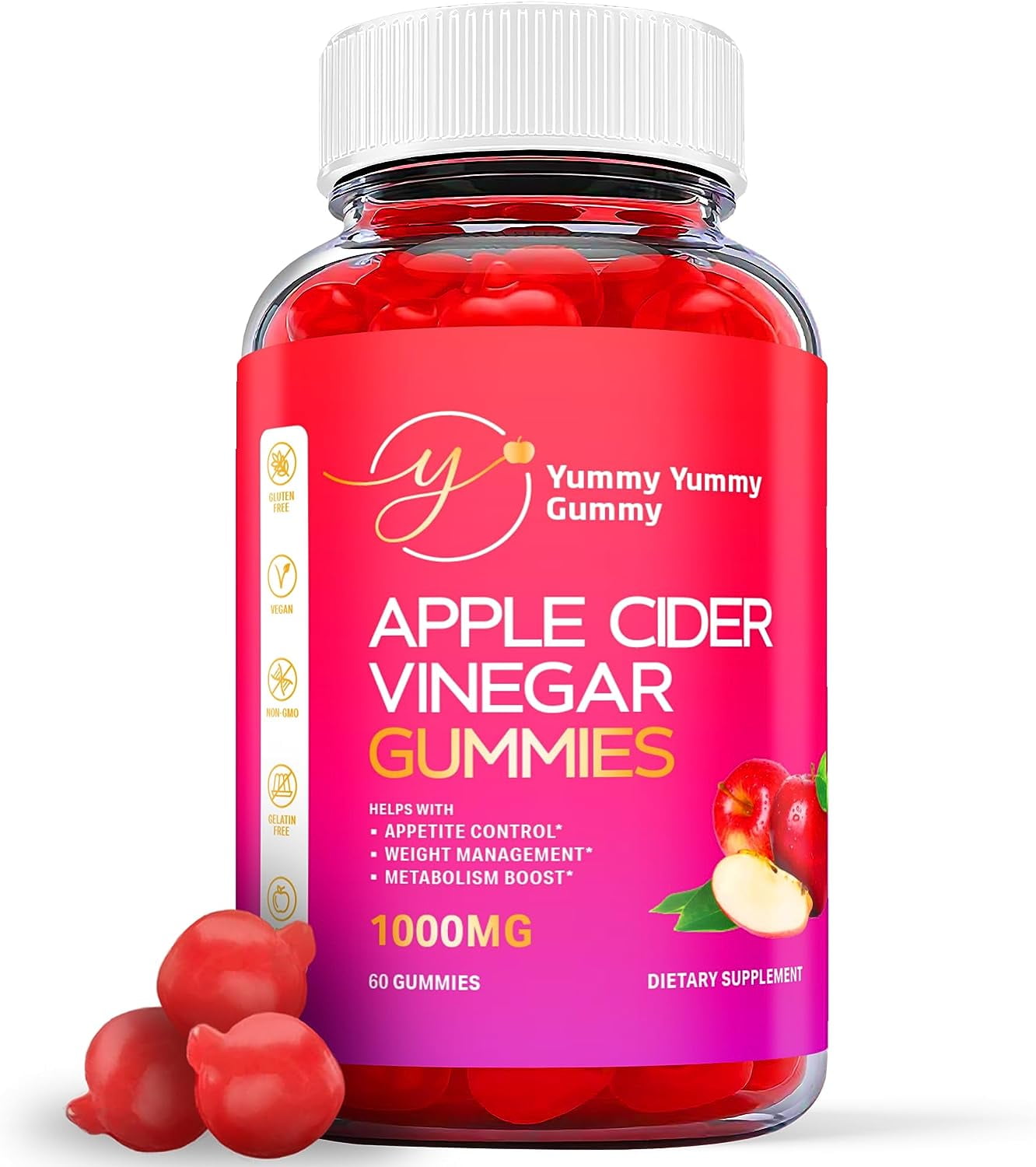 (1 Pack) Yummy Yummy Gummy Keto ACV Gummies - Apple Cider Vinegar ...