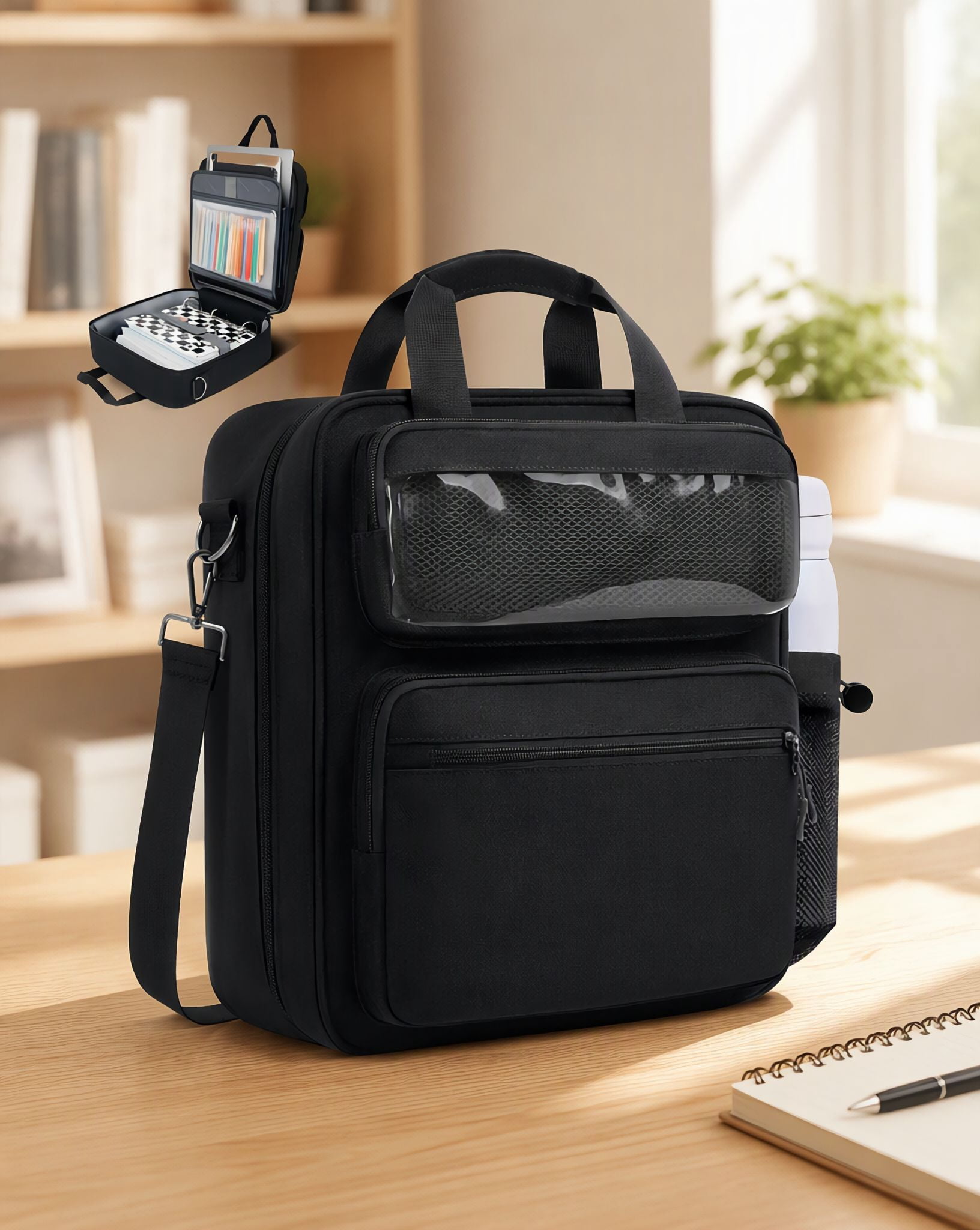 1 Pack Zipper 3 Binder with Window, D- Binder with Zipper and Strap ...