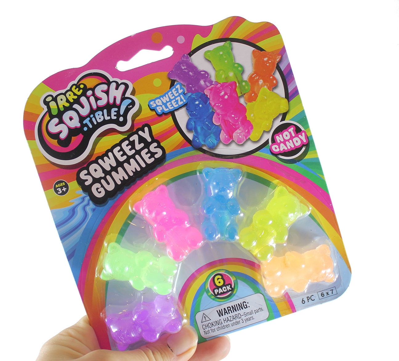 1 Pack of 6 Gummy Bear Squishy Fidget Pencil Toppers - Cute Animal for ...