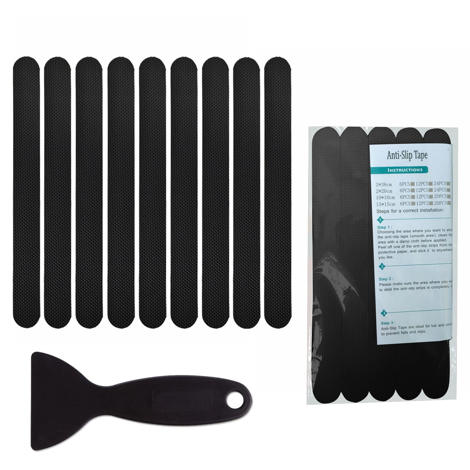 1 Pack of Anti-Slip Stickers + Scraper 24Pcs Non Slip Bathtub Stickers ...