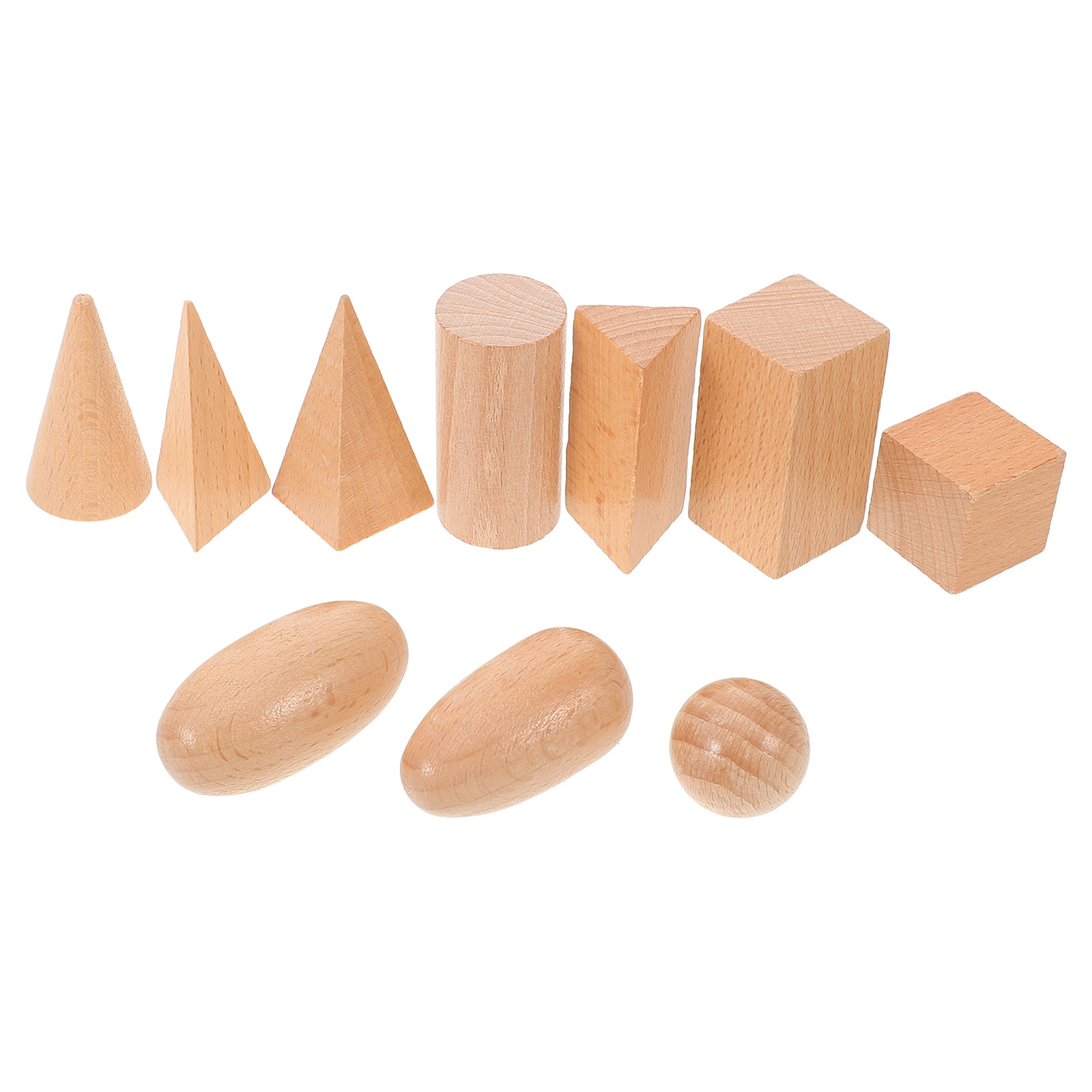 1 Pack of Geometry Solids in 3D Shapes Miniature Set Wooden Toys ...