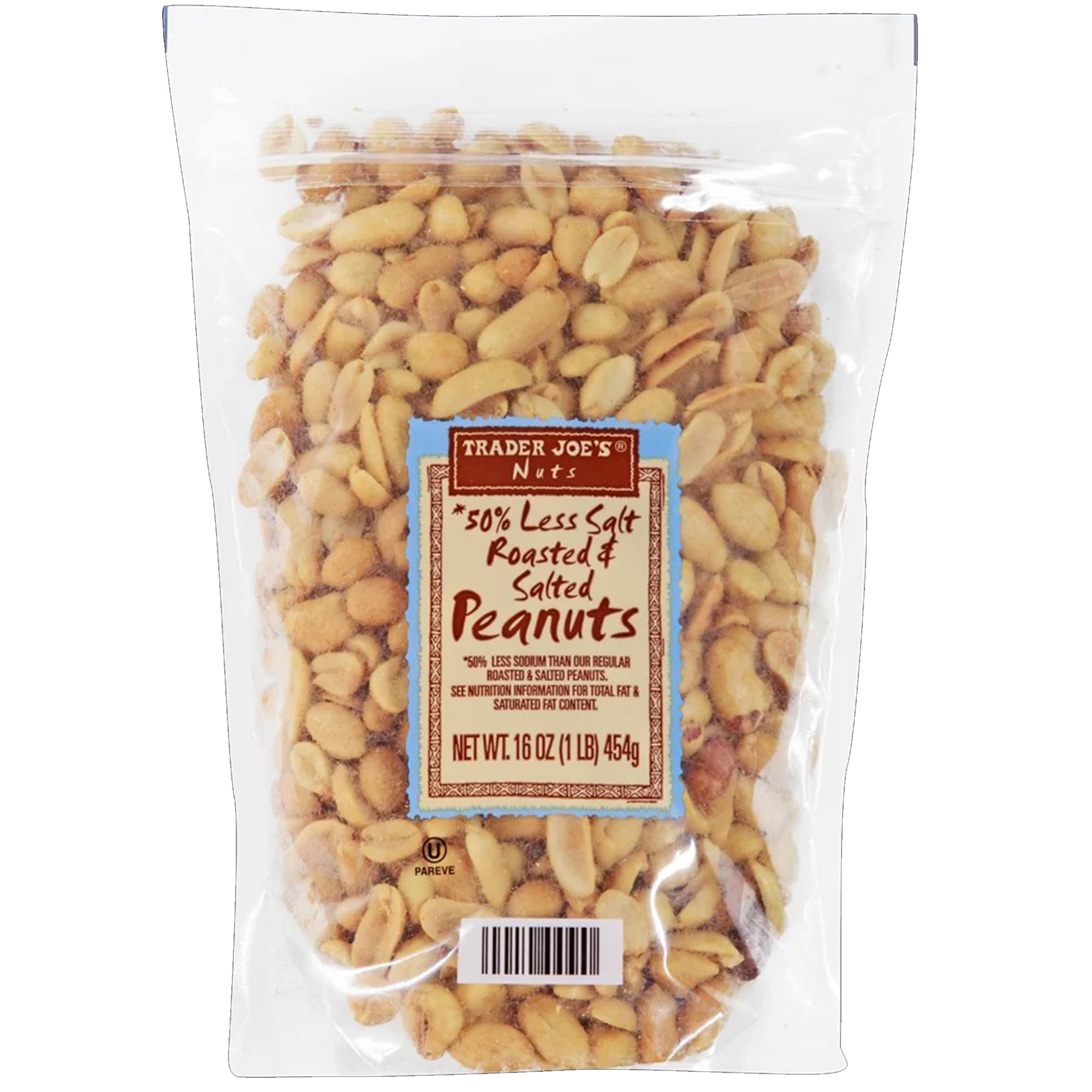 1 Pack of Trader Joe’s - 50% Less Salt Roasted & Salted Peanuts 1Lb a ...