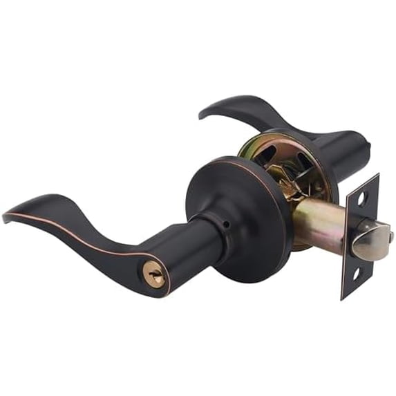 1 Pack of Wave Lever Keyed Entry Door Lock/Door Knob Hardware Handle ...