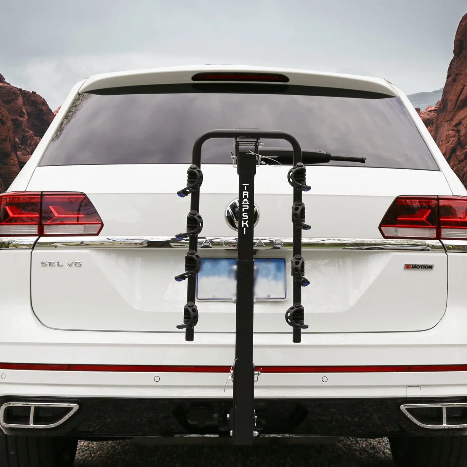 1 Package [Fine Project Q235 Welded Pipe B2004 Square Tube Bicycle Tail Rack For 4 Bike With ...