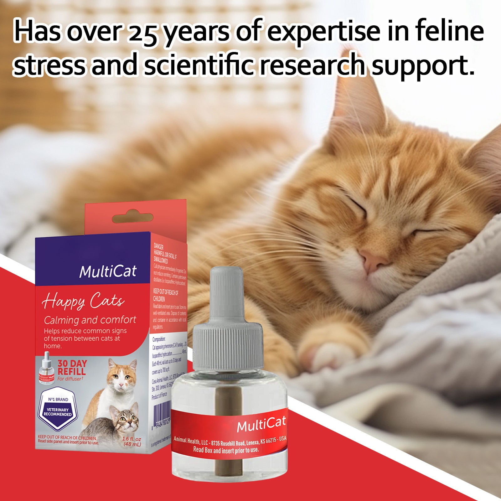 1 Packs FELI-WAY Multicat Diffuser Refill Cat Calming Pheromone Cat ...