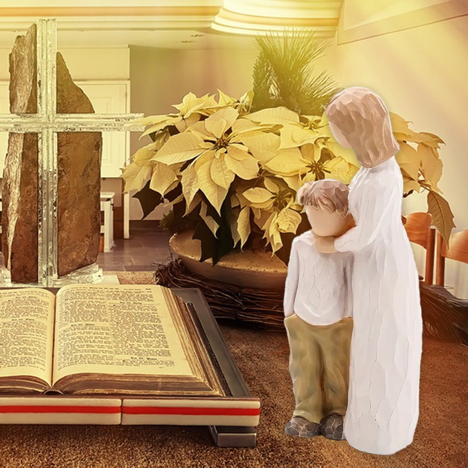 1 Packs Family Figurines Father Mother Son Daughter Statues Hand Painted Resin Sculpture ...