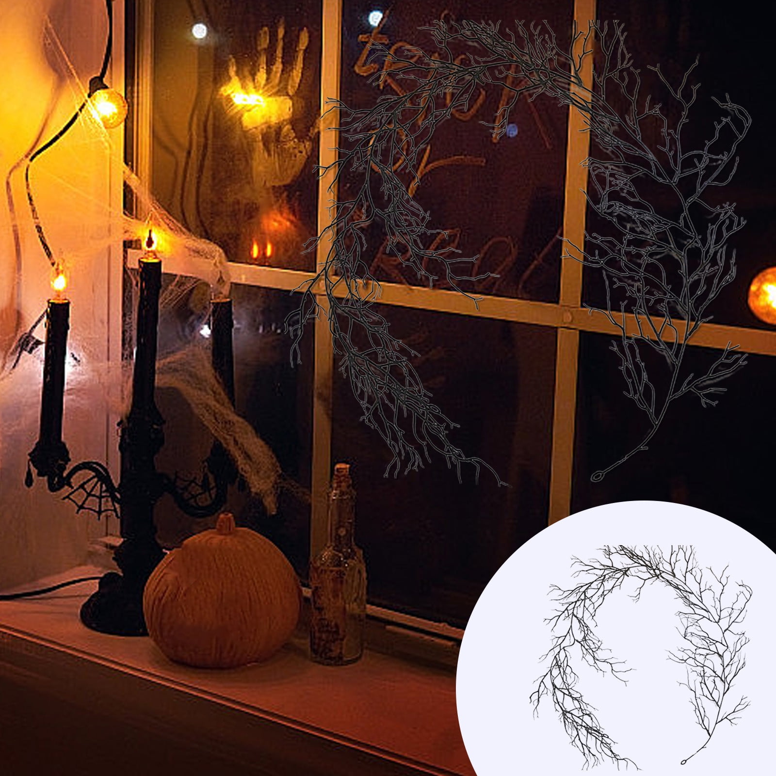 1 Packs Halloween Dead Branch 68.9in Black Artificial Tree for Indoor ...