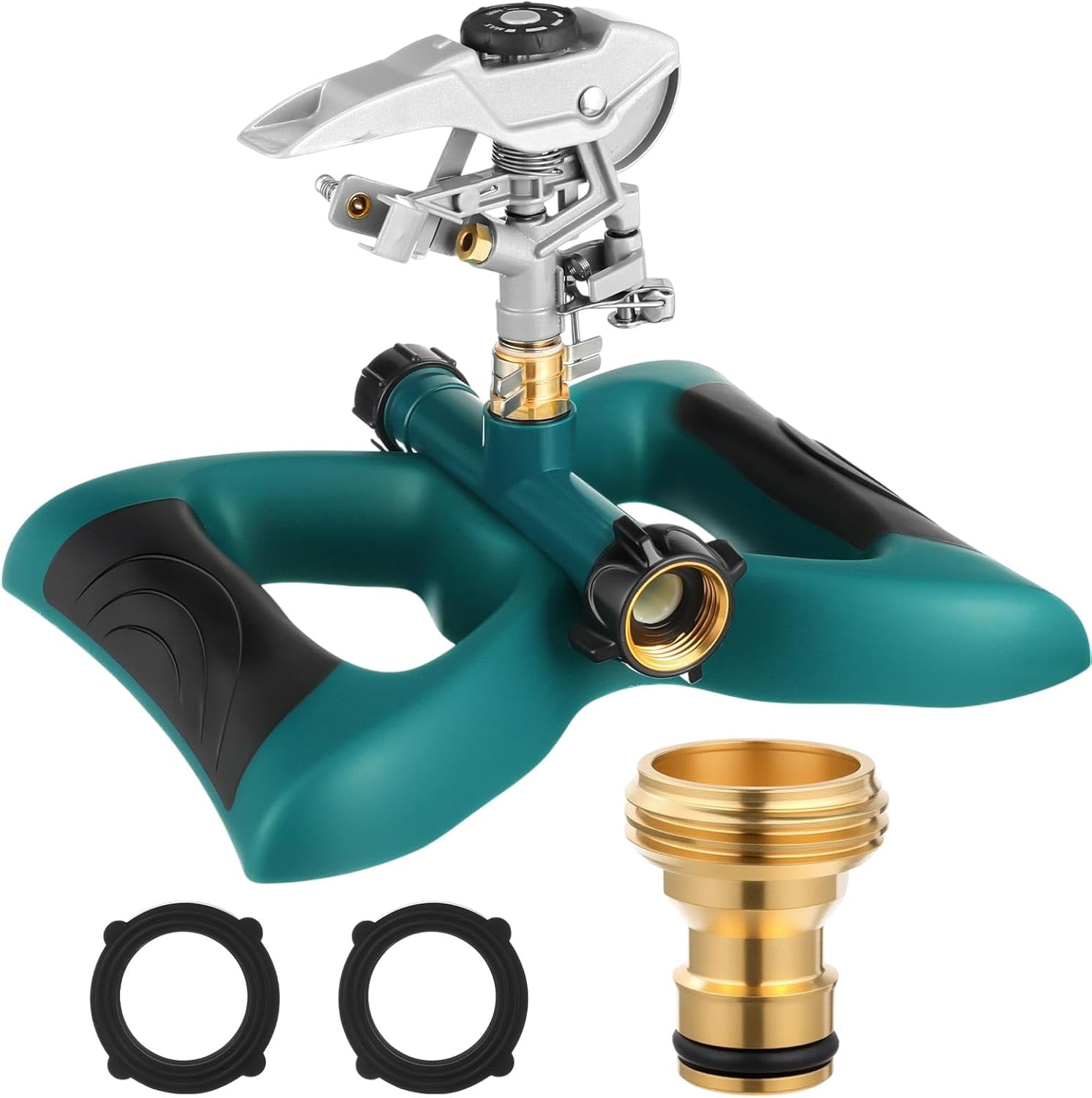 1 Packs Lawn Impact Sprinkler Heavy Duty Rotating Adjustable Pulsating ...