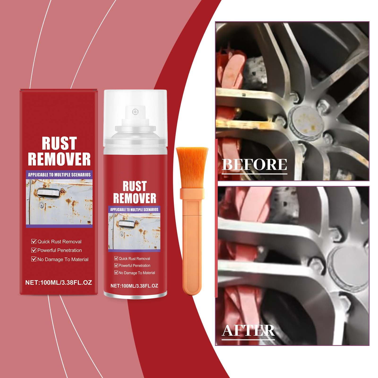 1 Packs Metal Rust Remover Spray, Efficient Descaling Gel for Rust ...