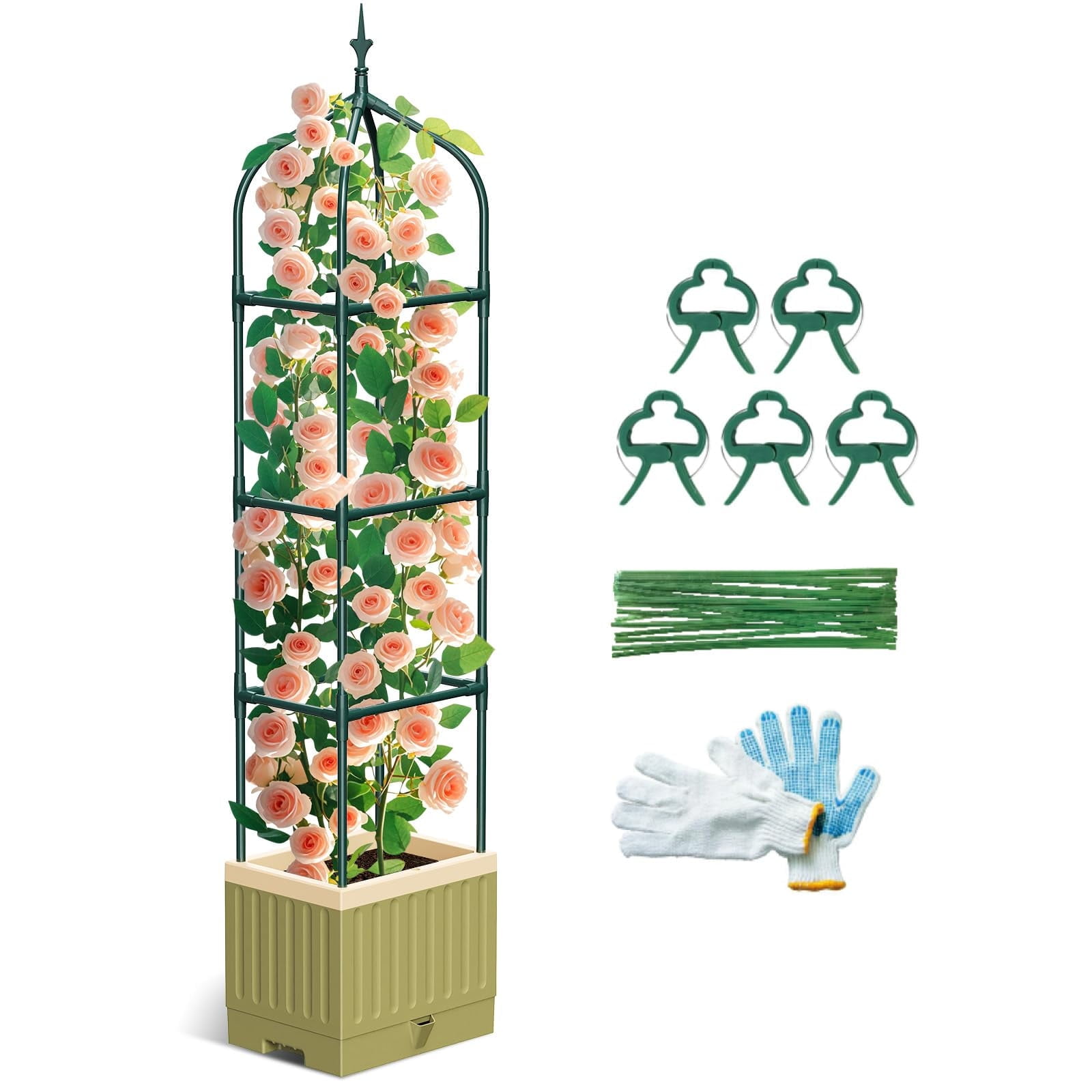 1 Packs Raised Garden Bed Tomato Planter with Trellis,Tomato Cages for ...