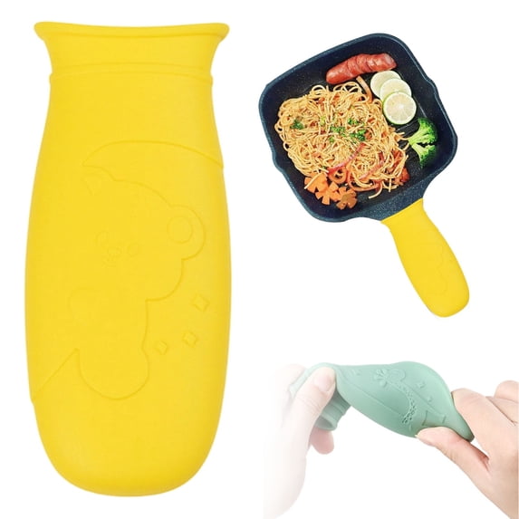 1 Packs Silicone Hot Handle Holder Kitchen Heat Resistant Fry Pan Milk ...