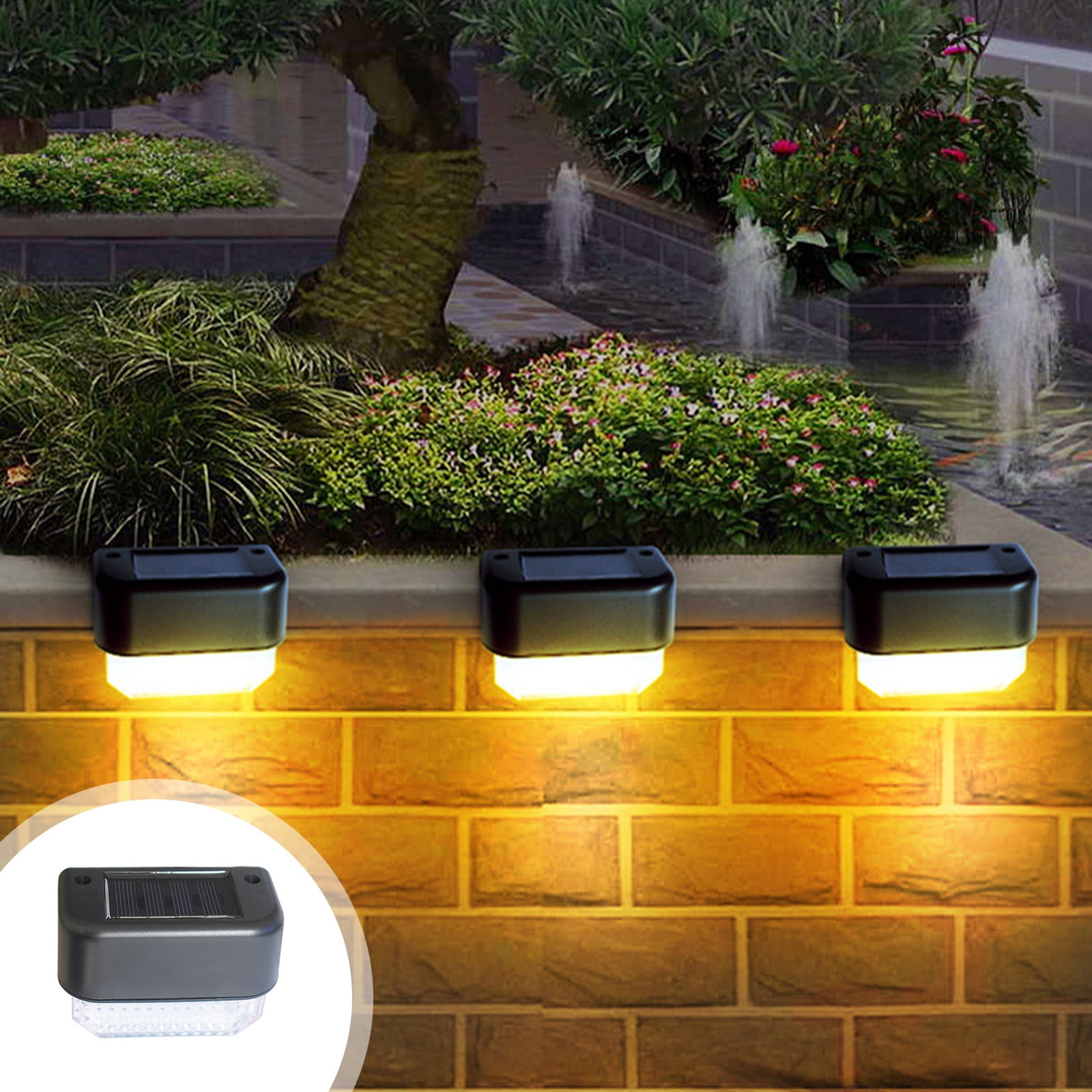 1 Packs Solar Fence Lights Outdoor IP65 Waterproof 8H Lighting 1000mAh ...