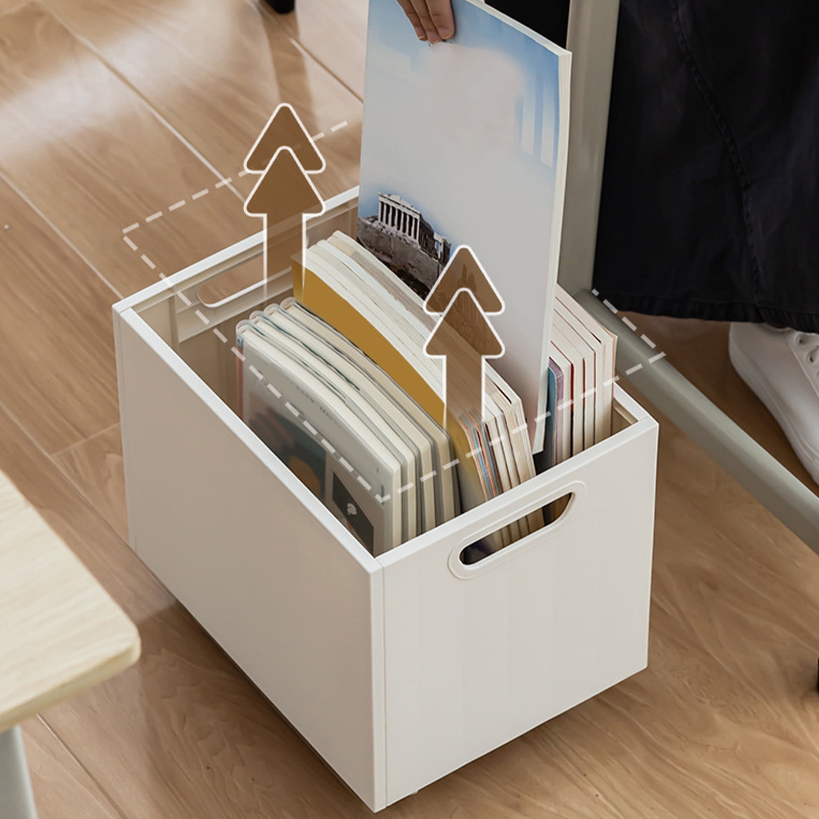 1 Packs Storage Bins, Stackable Storage Containers with Wheels, Folding ...