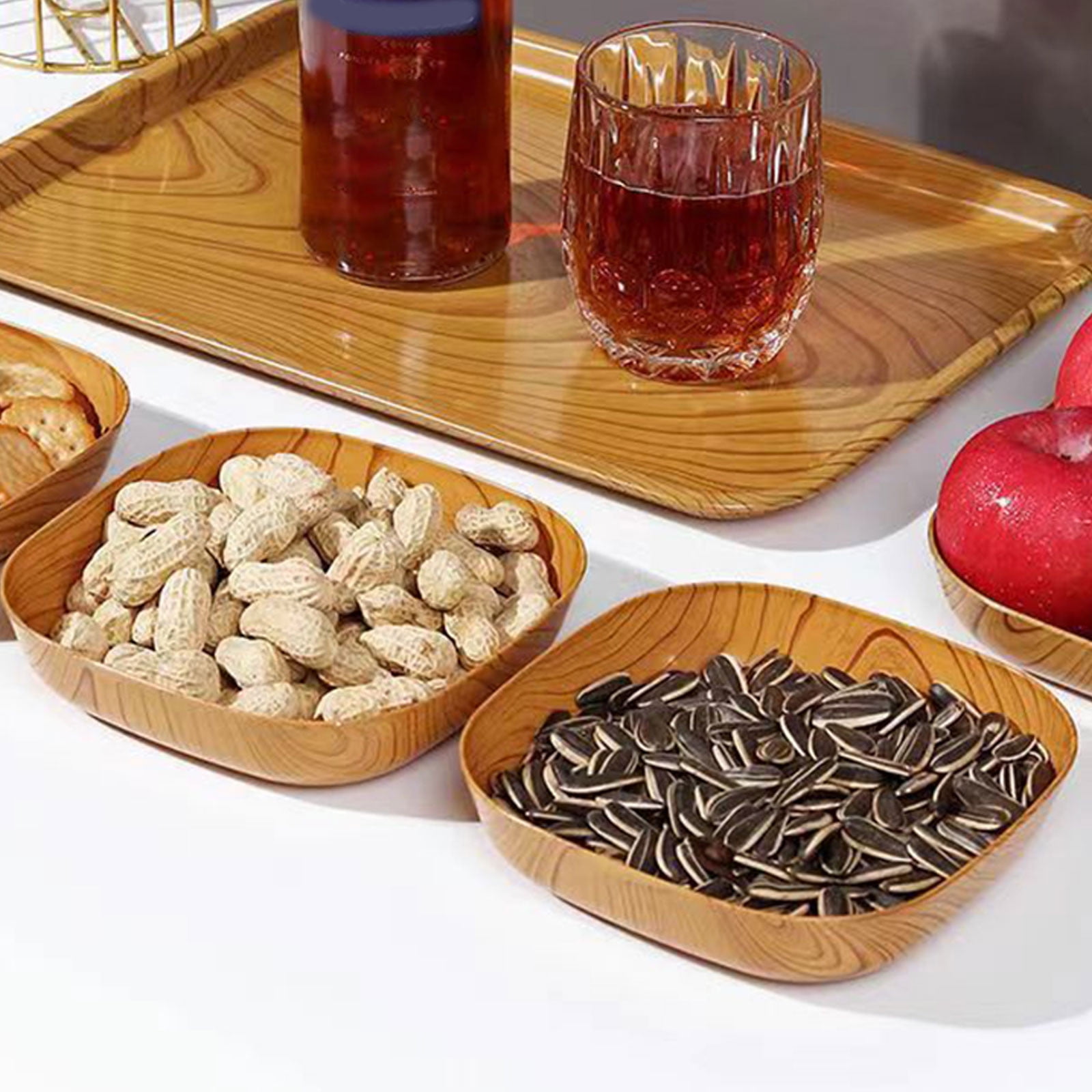 1 Packs Wooden Serving Trays Long Party Boards Acacia Wood Platters ...