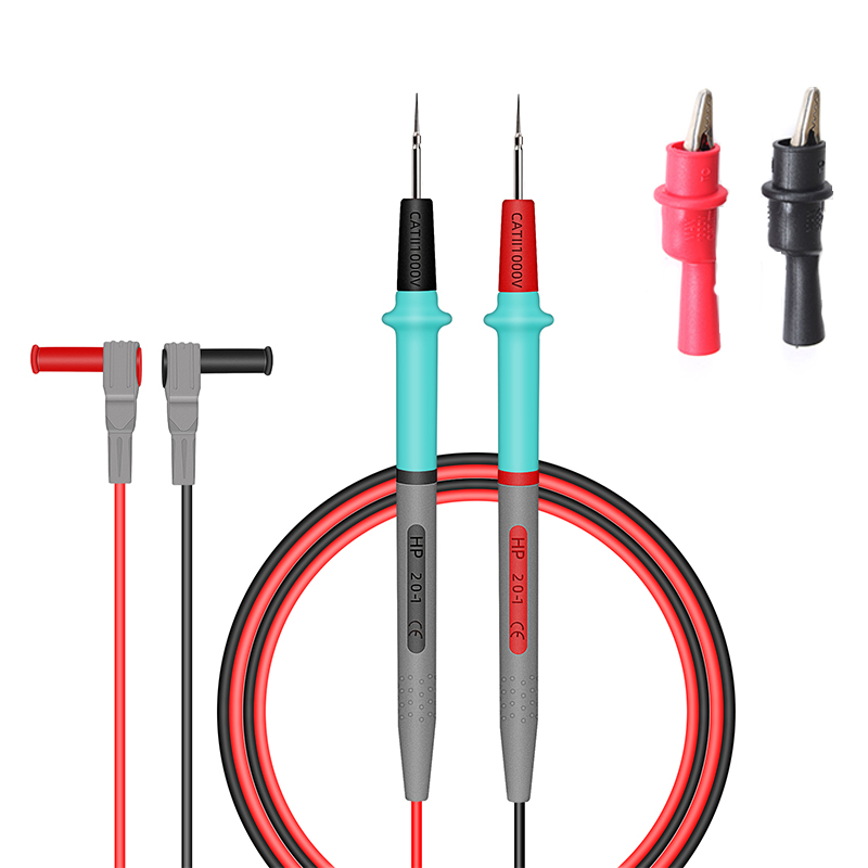 1 Pair 1000V 20A Universal Needle Tip Probe Test Leads Pin For Digital ...