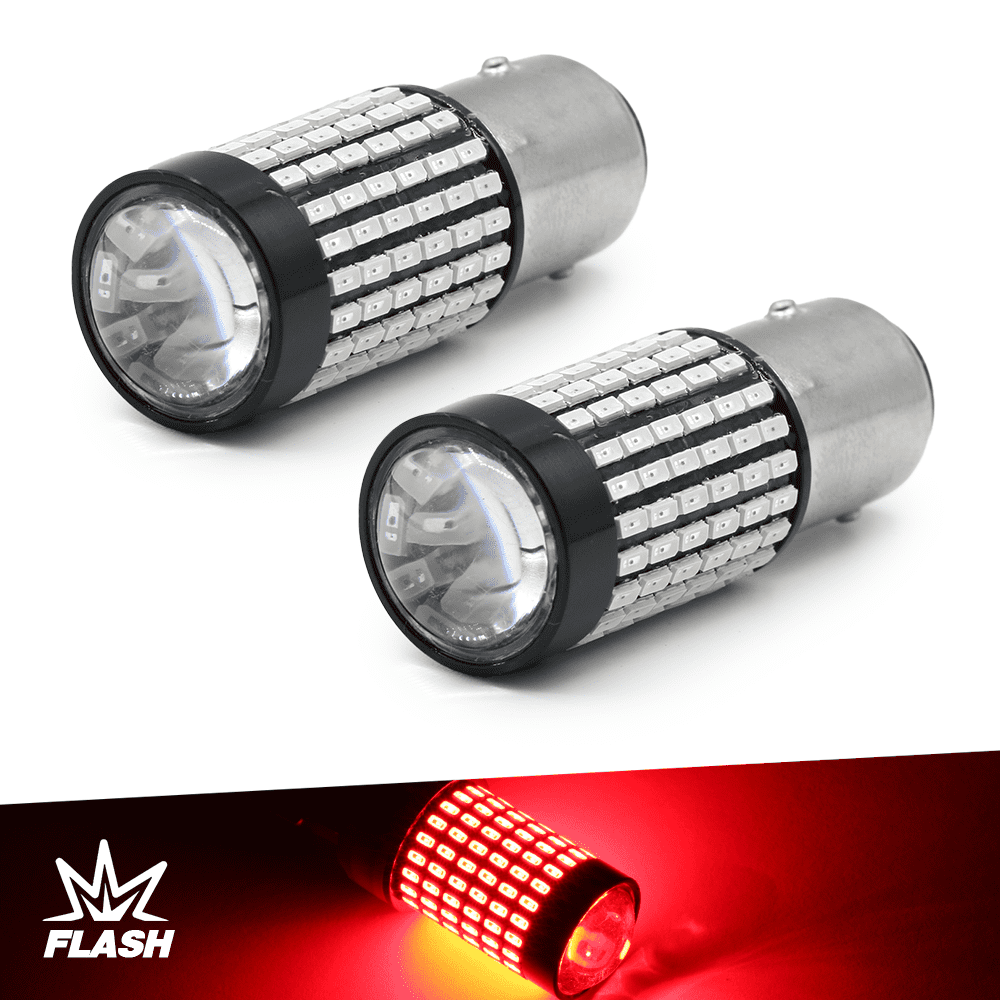 1 Pair 1157 Red Flash Strobe Rear Brake/Stop Light bulbs, Alert Safety ...