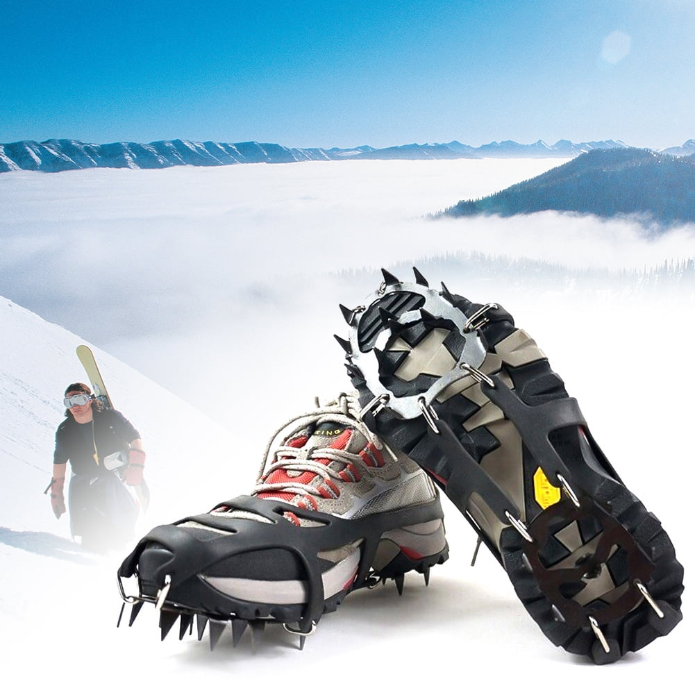 1 Pair 18 Teeth Anti-Slip Ice Snow Grips Shoe Boot Traction Cleat ...