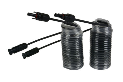 1 Pair 25ft Solar Panel Extension Connector 12 AWG PV Cable Wire ...