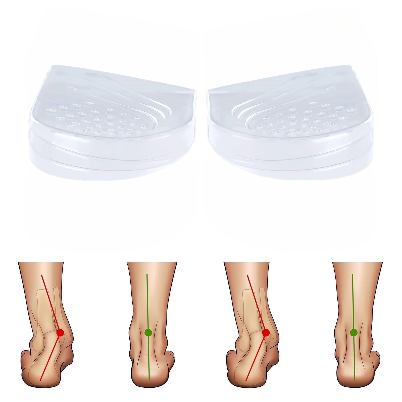 1 Pair 3 Layers Adjustable Heel Wedge Corrective Inserts for Supination ...