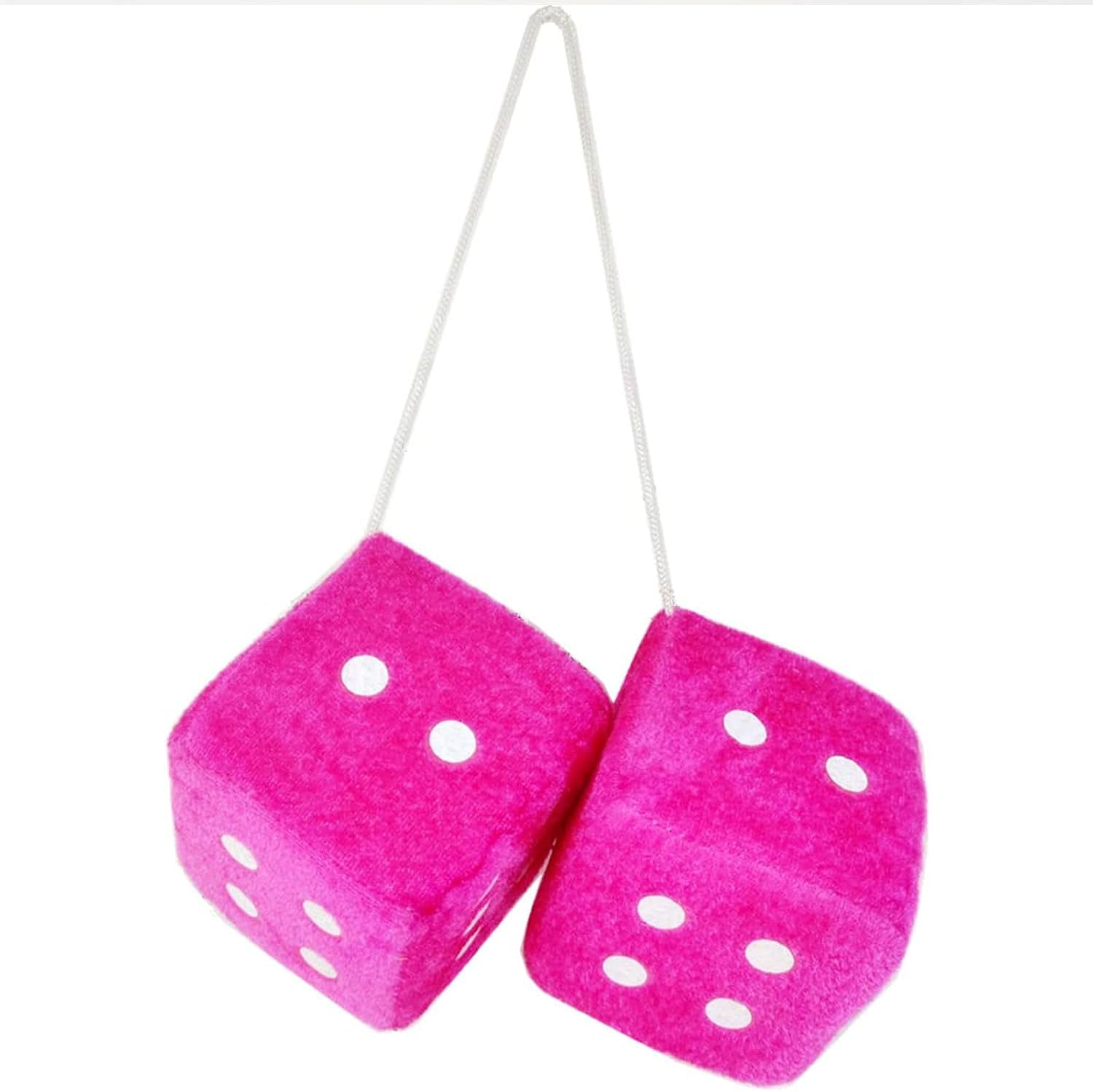 1 Pair 3” Rose Red Fuzzy Plush Dice Classic Vintage [Nostalgic 80’s ...