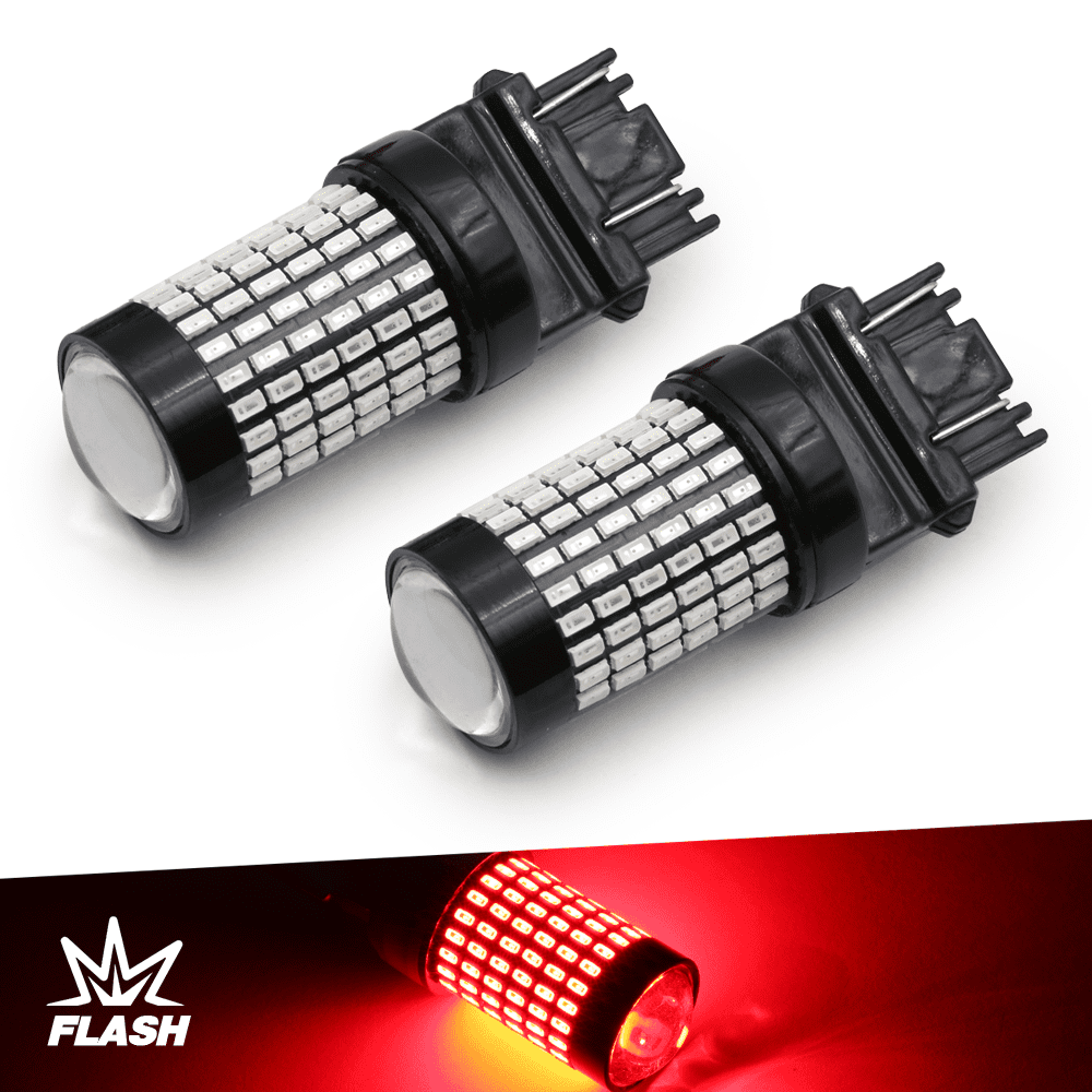 1 Pair 3157 Red Flash Strobe Rear Tail/Brake Stop light bulbs, Alert ...