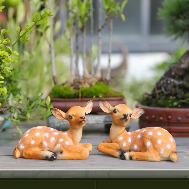 1 Pair 3D Statue, Simulation Outdoor Garden Resin Crafts, Art Ornaments ...