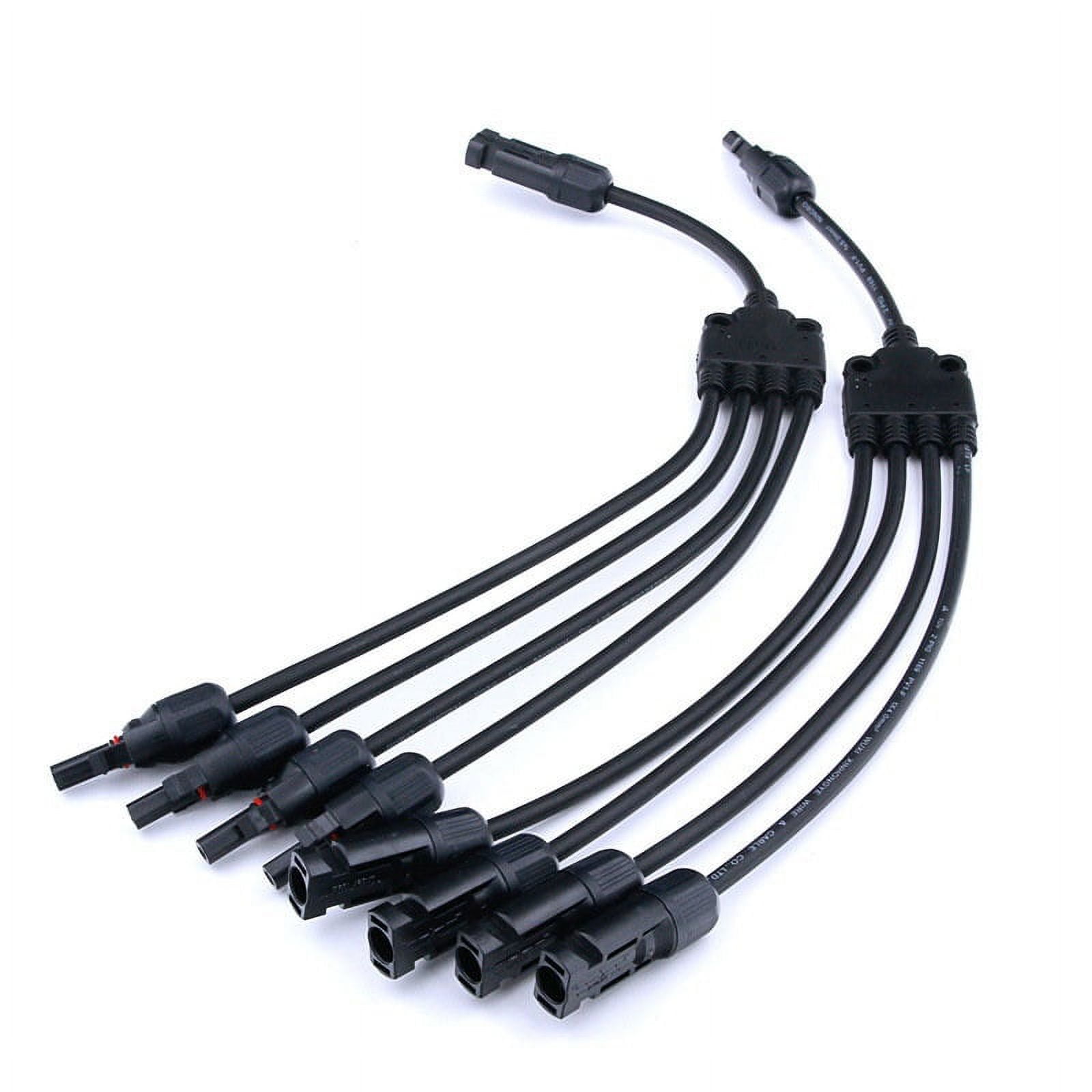 1 Pair 4 Branch Y Type Adapter Male and Female Solar Connectors to ...
