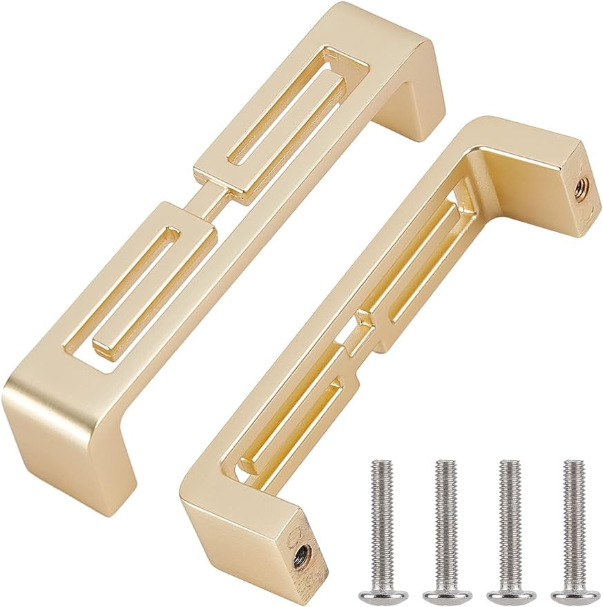 1 Pair 4x0.8inch Classical Gold Drawer Handles Chinese Style Cabinet ...