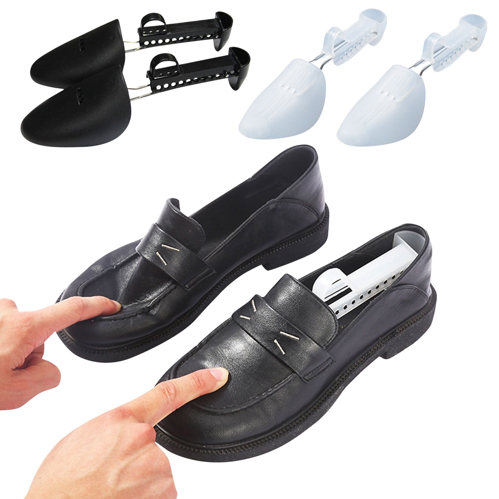 1 Pair 9-12 Inch Adjustable Plastic Shoe Tree Stretcher Men's Clear ...