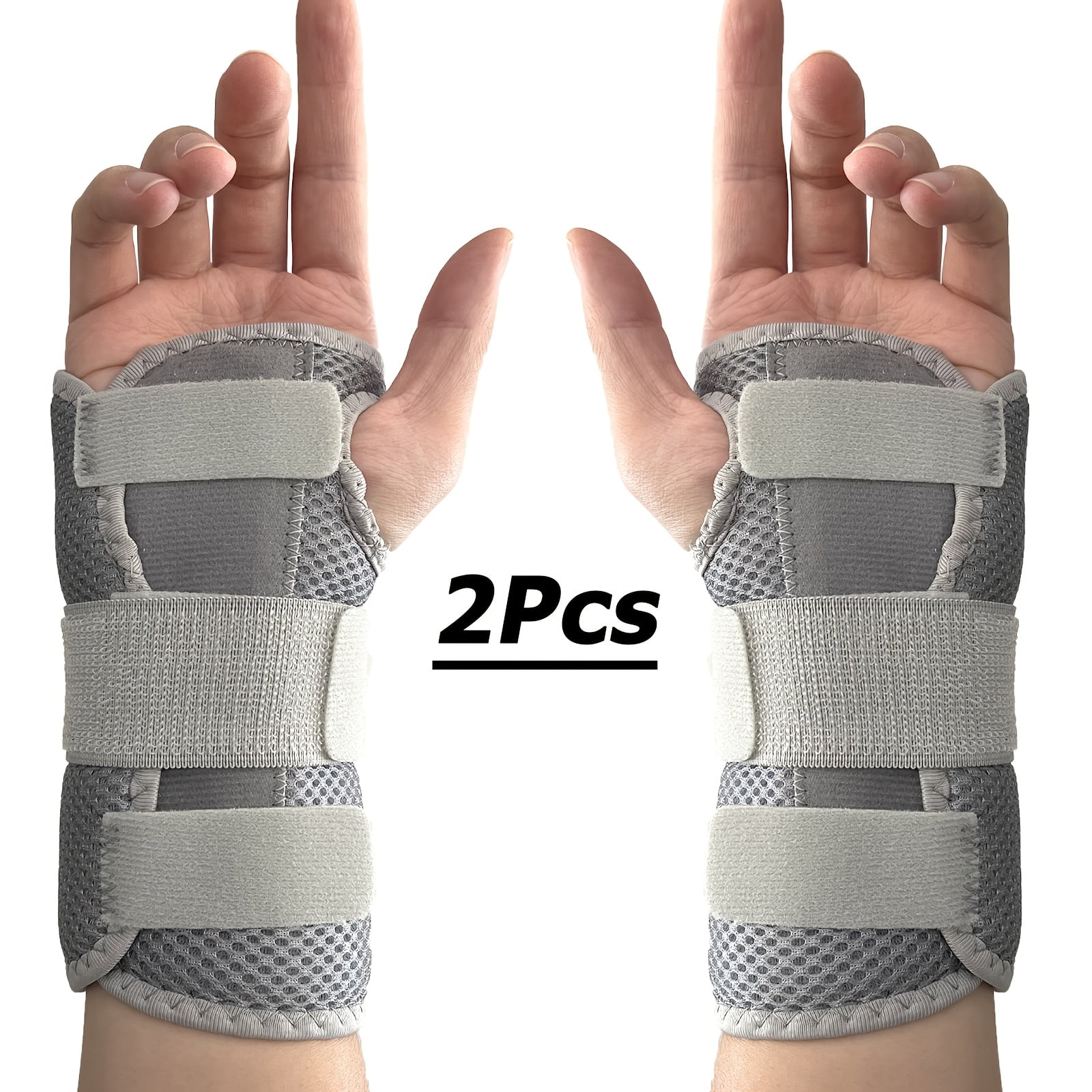 1 Pair Adjustable Dual-Plate Wrist Braces with Triple Fixation Sturdy ...