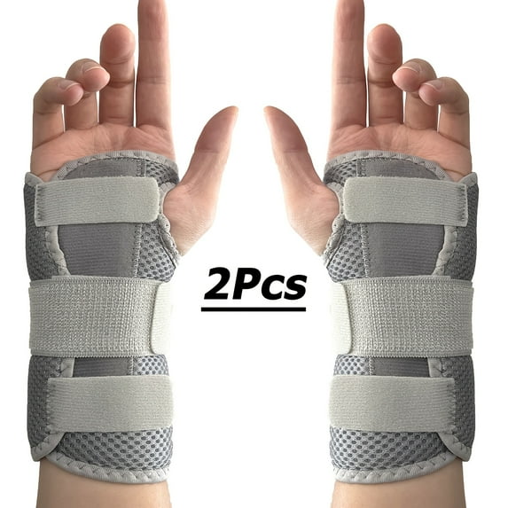 1 Pair Adjustable Dual-Plate Wrist Braces with Triple Fixation Sturdy ...