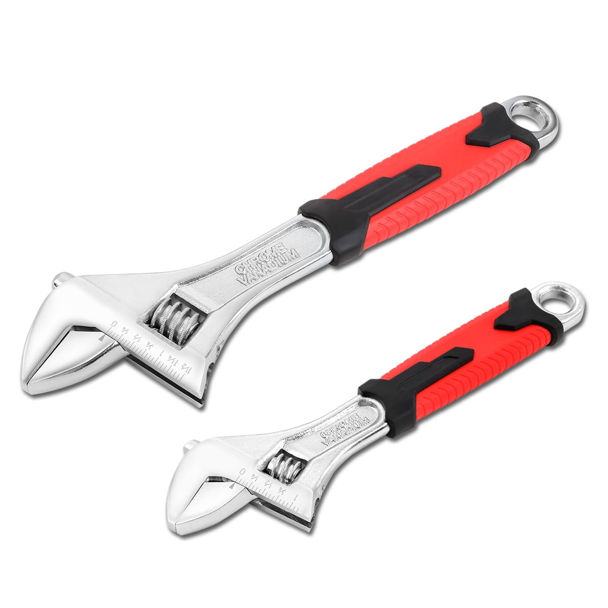 1 Pair Adjustable Wrench Spanner - 8 & 12 Inch, Vanadium Steel ...