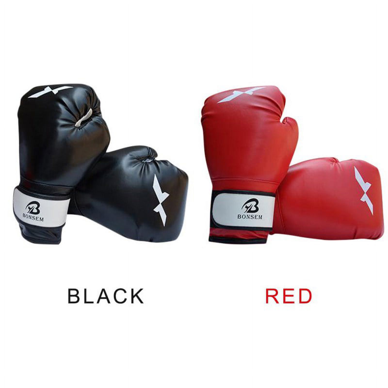 1 Pair Adult Boxing Gloves Adjustable PU Mittens Mitts Hand Protector ...