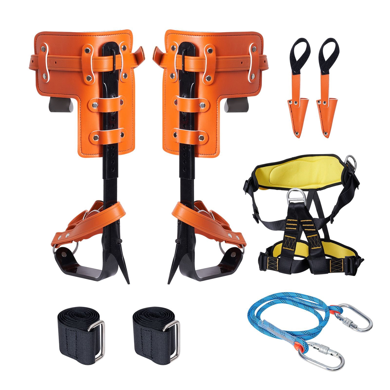 1 Pair Alloy Steel Tree Climbing Spikes with Safety Rope and Harness ...