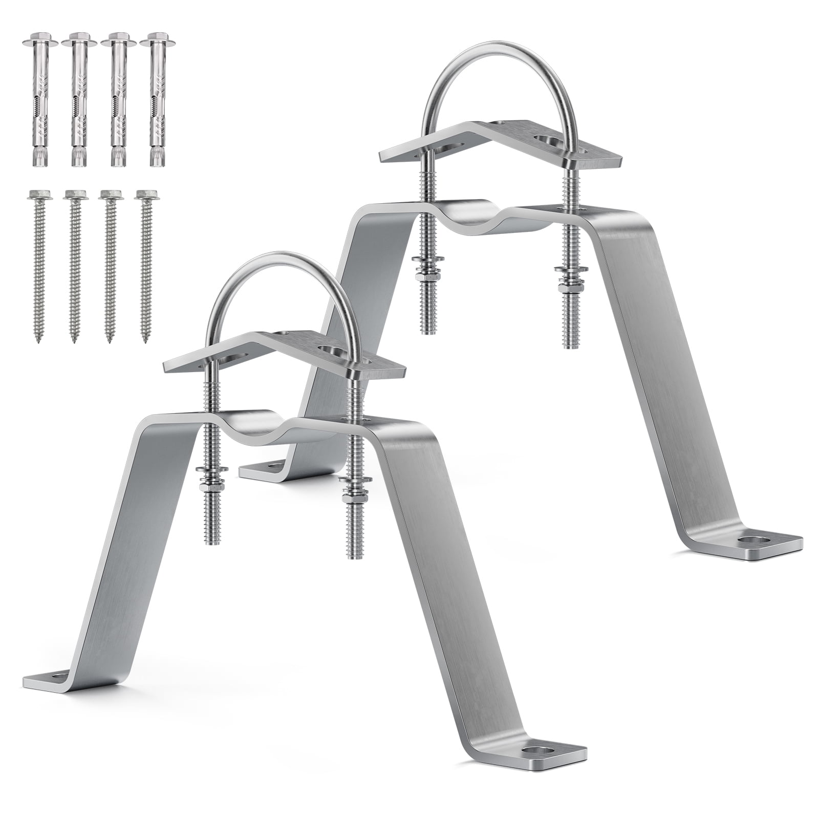 1 Pair Antenna Mount Wall Mount Antenna Mast Clamp 304 Stainless Steel ...