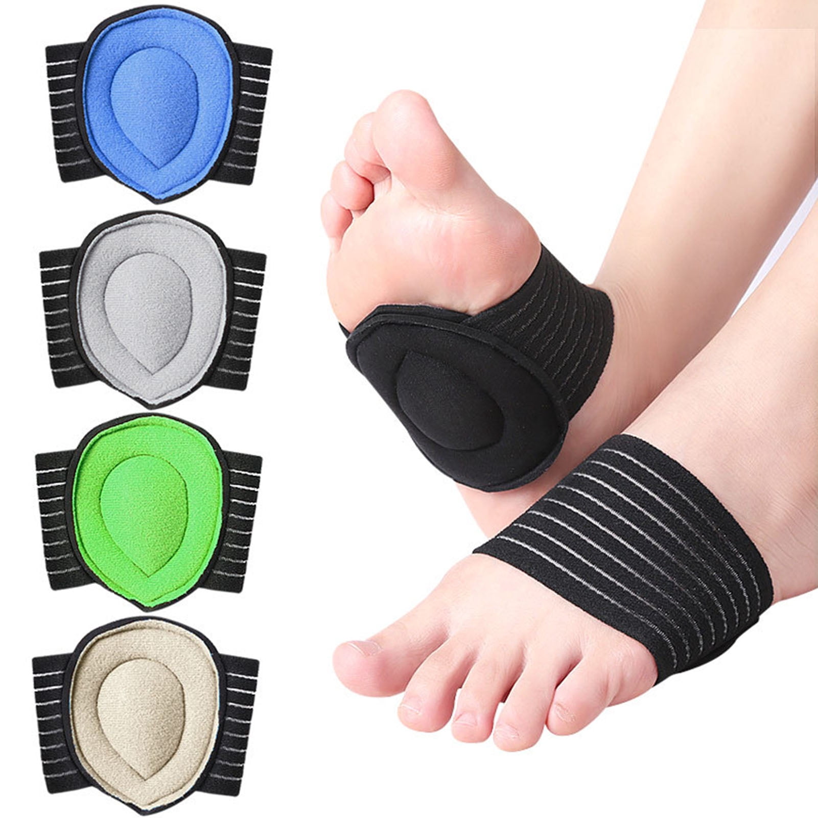 1 Pair Arch Foot Pad Bandage Wrap Design Sweat Absorbent Easy to Wear ...