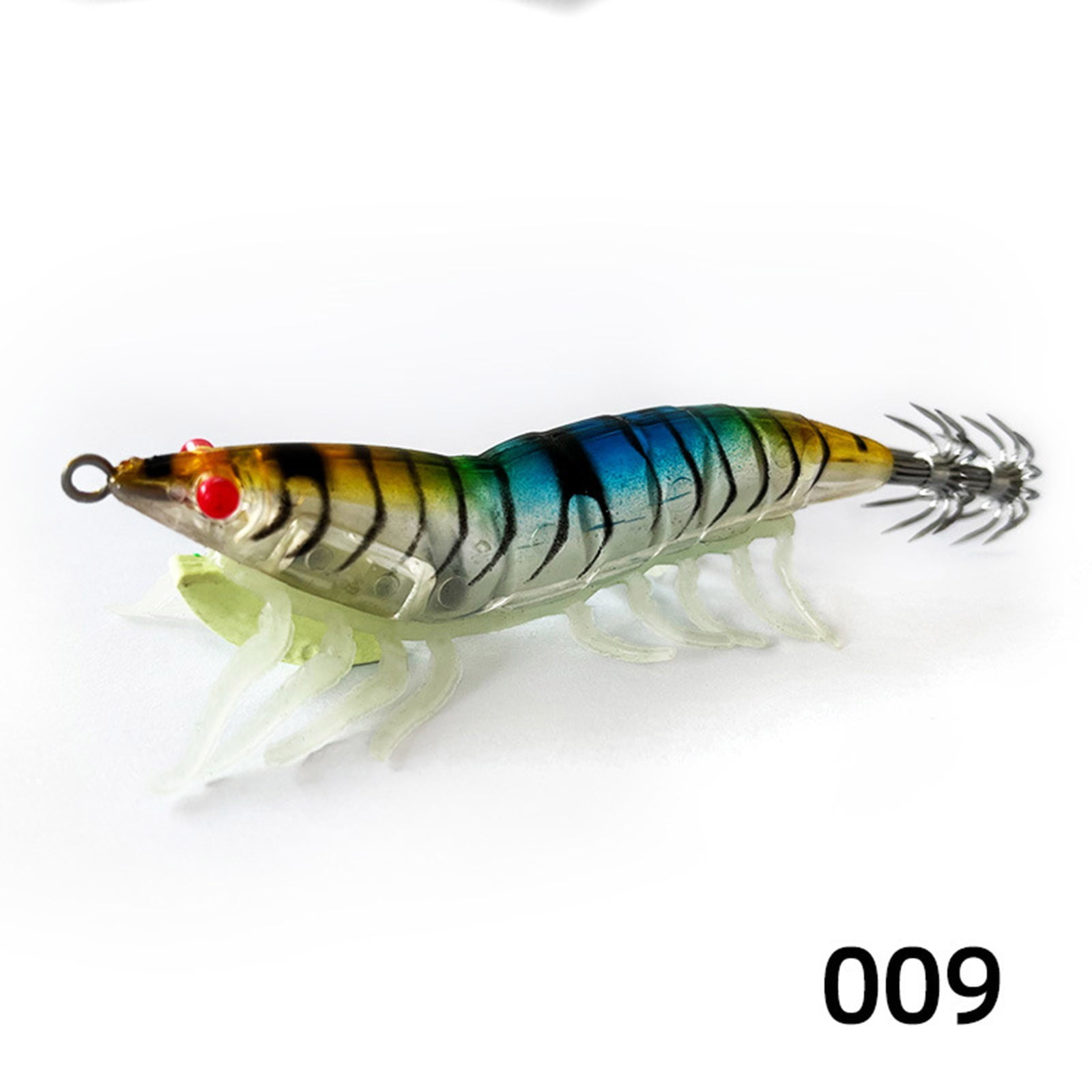 1 Pair Artificial Baits Shrimp Lures Baits With Rings Bead Cuttlefish Hook Lures Glow Squid Jigs ...