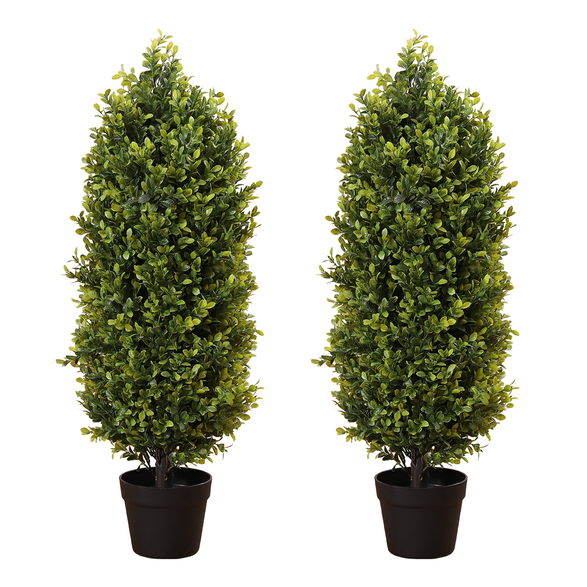 1 Pair Artificial Trees Indoor, Faux Green Plants With Lifelike Leaves ...