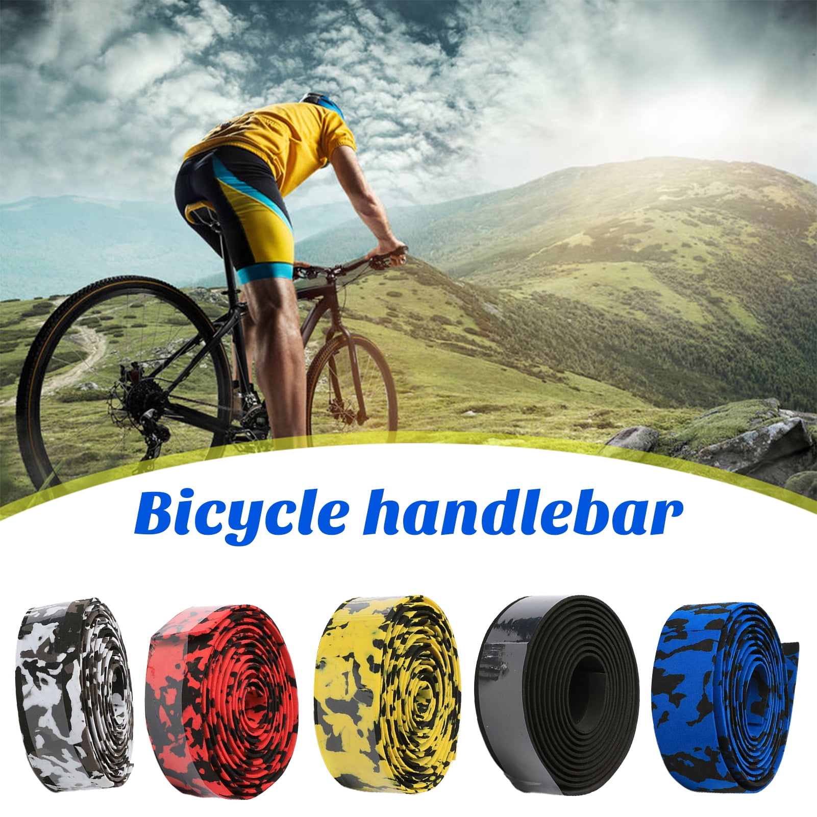 1 Pair Bike Handlebar Tape Wear Resistant Non-Slip High-viscosity ...