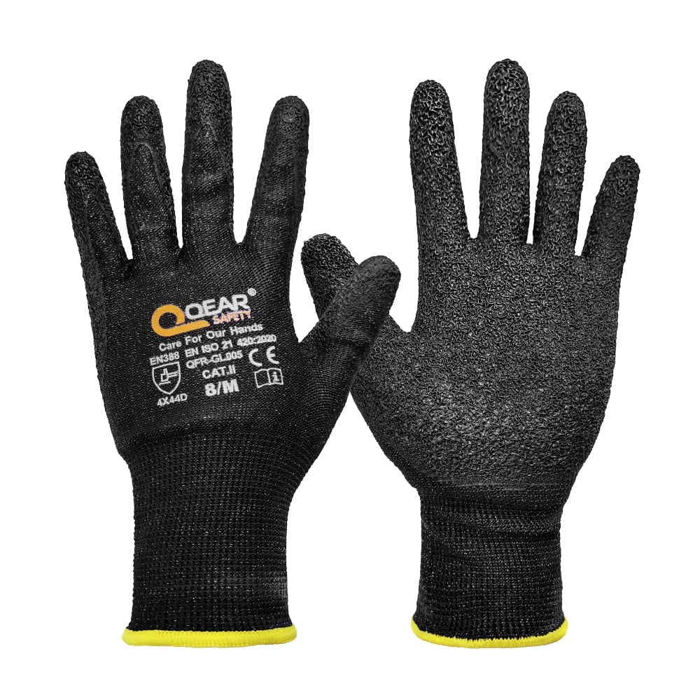 Qear HPPE Cut 5 Protection Work Safety Gloves, Textured Grip Latex ...