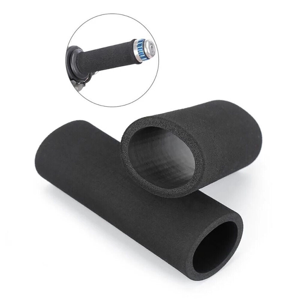 1 Pair Black Motorcycle Slip On Grip Covers Anti Vibration Handlebar ...