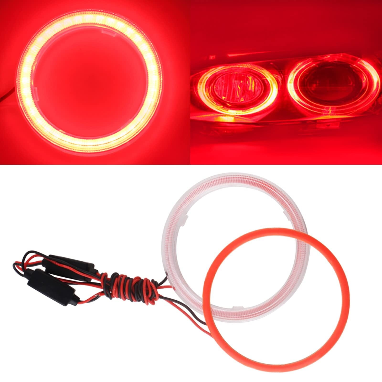 1-Pair Blue 60MM 45SMD COB LED Halo Ring Angel Eyes Motorcycle DRL Fog ...