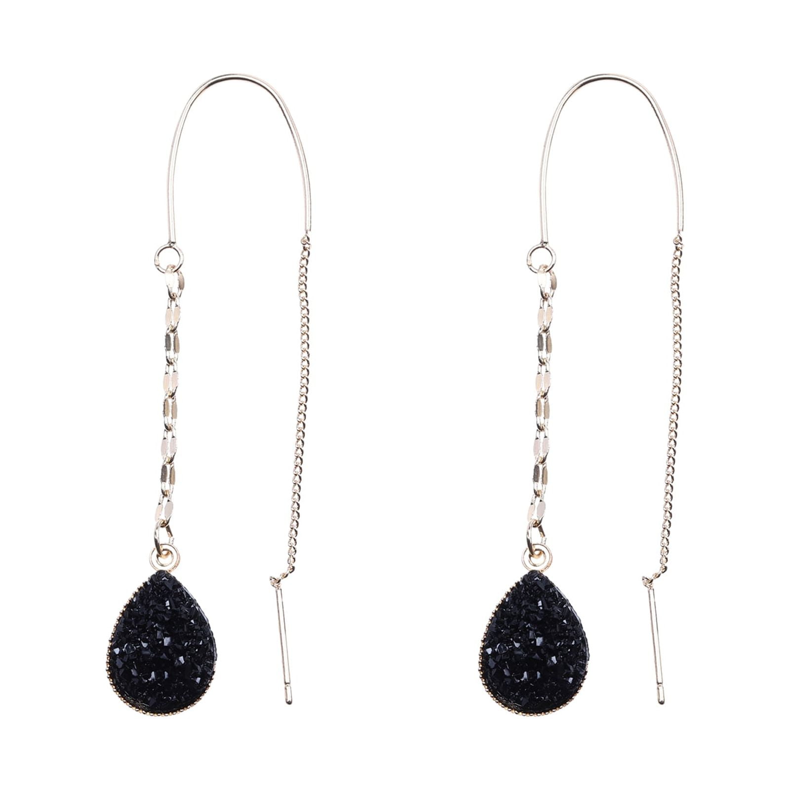 1 Pair Bohemia Style Ear Dangler Glitter Ear Pendant Long Tassel ...