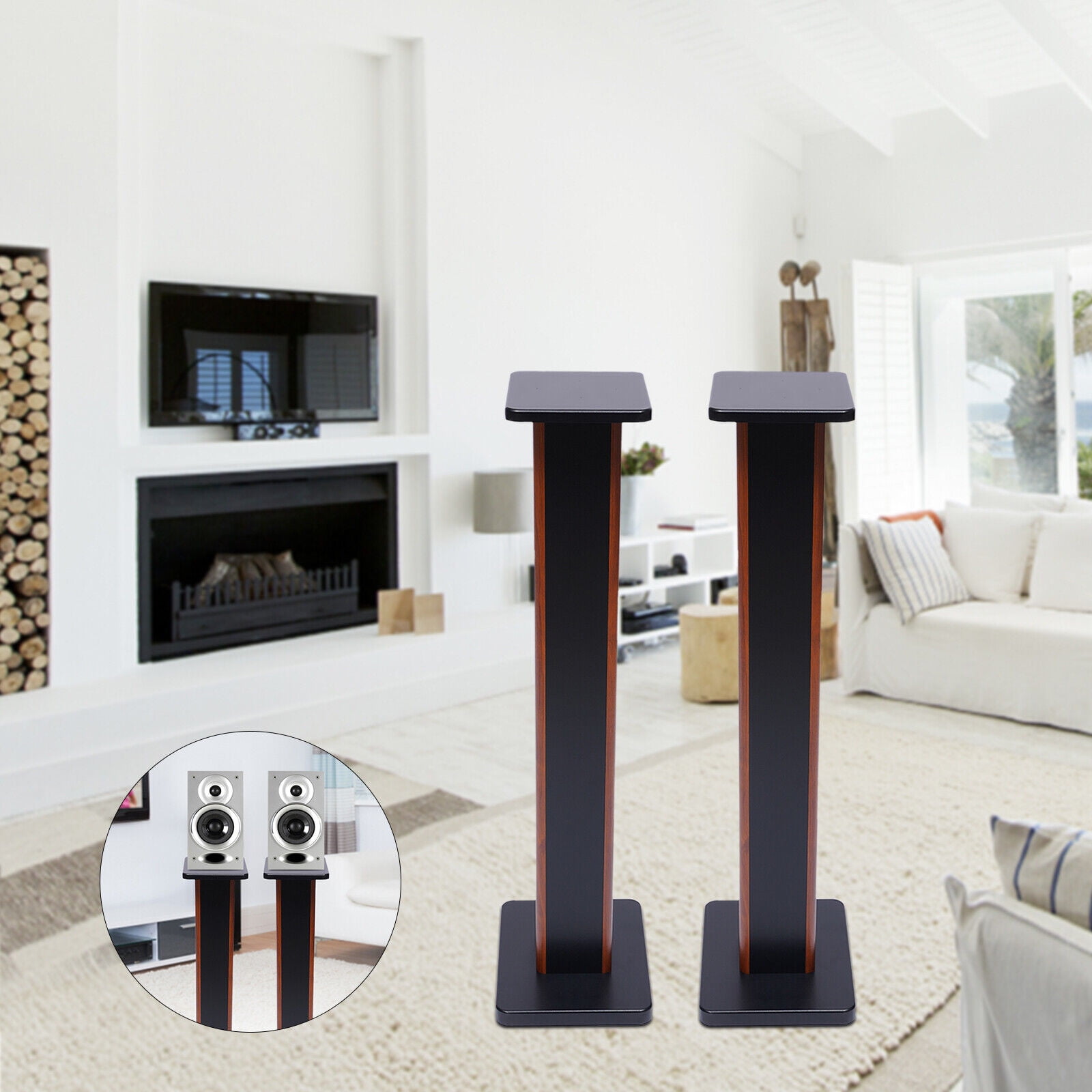 1 Pair Bookshelf Speaker Audio Stands Surround Sound Theater Shelf ...