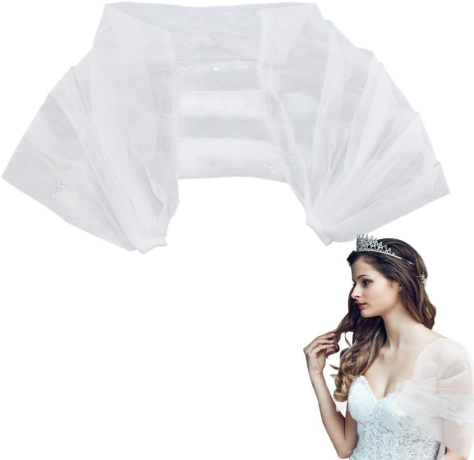 1 Pair Bridal Tulle Shawl 41.3 inch Detachable Wedding Dress Straps ...