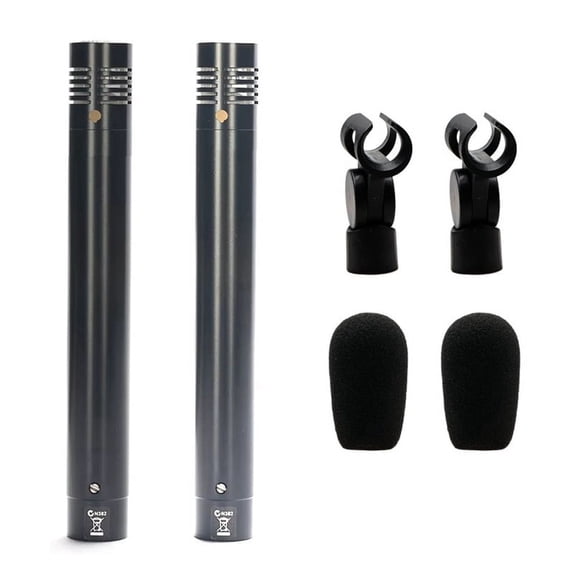 1 Pair C02 Pen-Shaped Condenser Microphone Shockproof Clip Microphone ...